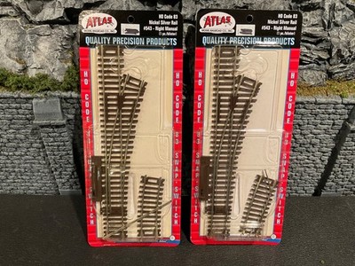 Atlas #543 HO Scale Code 83 Nickel Silver Right Hand Manual Turnout ...