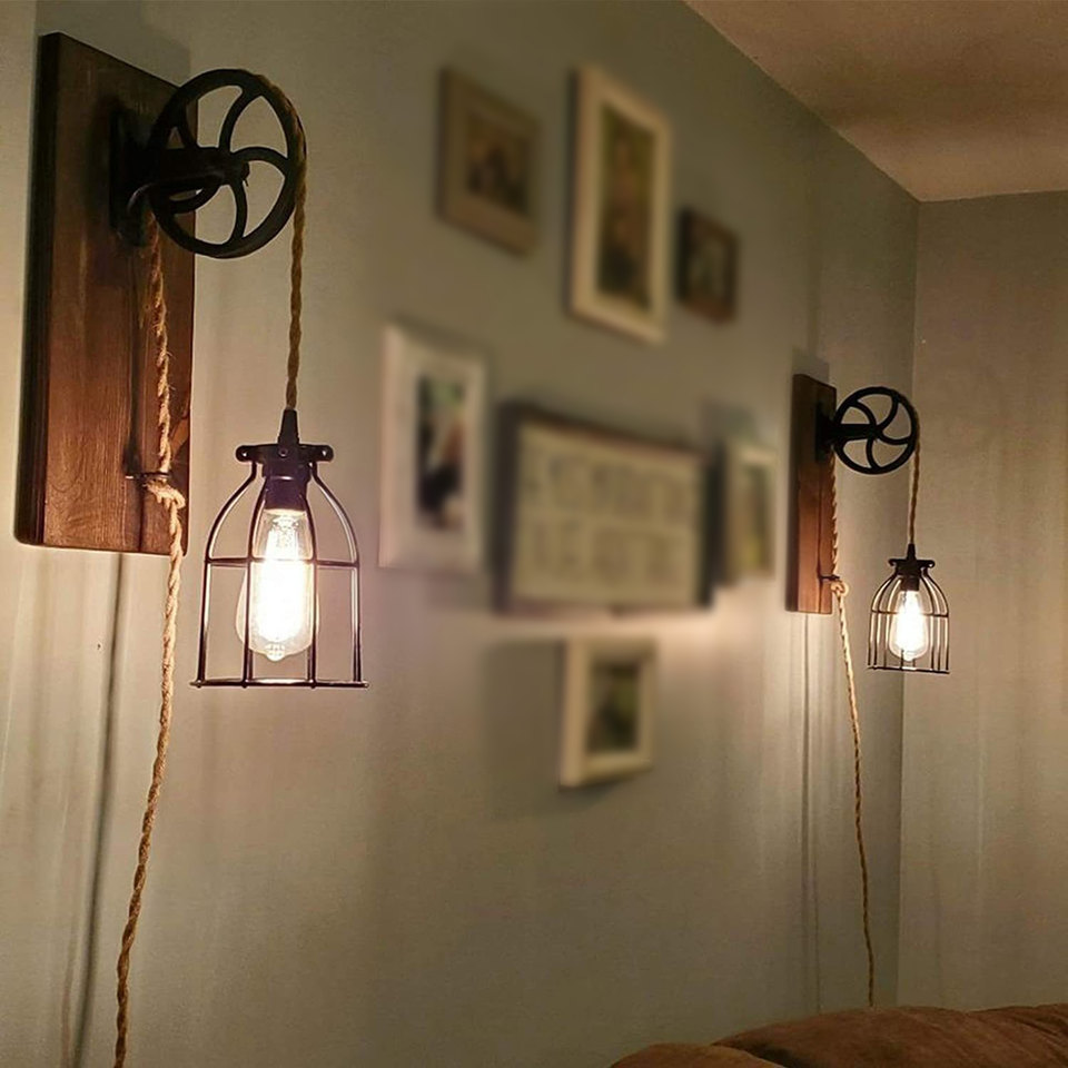 2 x 5m 0.75mm2 Hemp Rope Wrapped Wire for Retro Style Lighting Fixtures ...