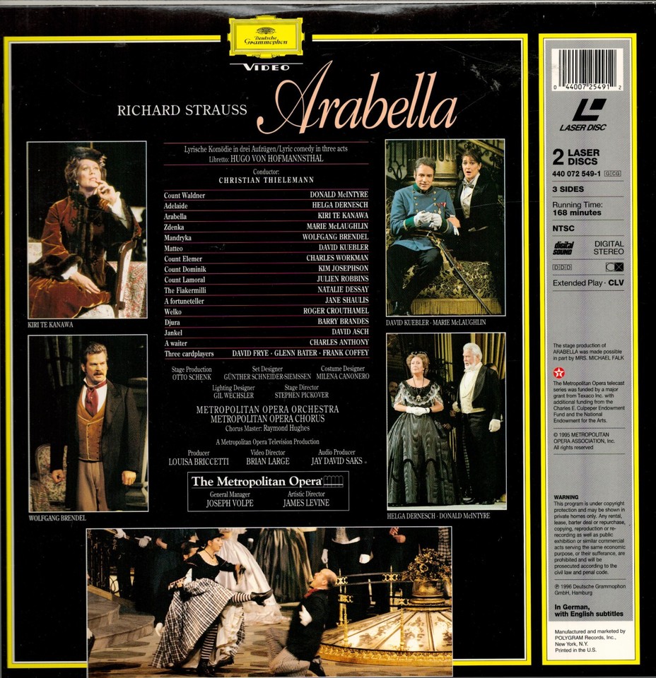 Richard Strauss: Arabella: Christian Thielemann: Metropolitan Opera | eBay