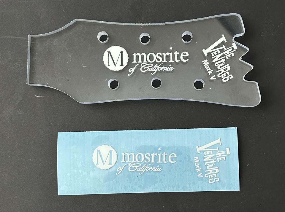 Mosrite Ventures Mark V guitar UV DTF headstock black or white logo ...