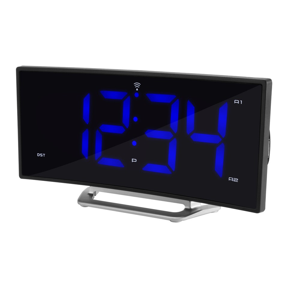 617-249 La Crosse Technology Atomic Curve LED Dual Alarm Digital Clock ...