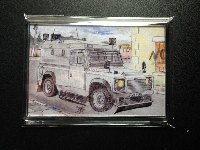 RUC Royal Ulster Constabulary Landrover Tangi clear plastic Fridge ...