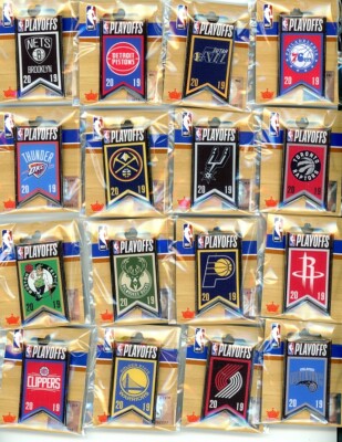 2019 NBA Playoff Banner Pin Choice 16 pins choose warriors playoffs 2 ...