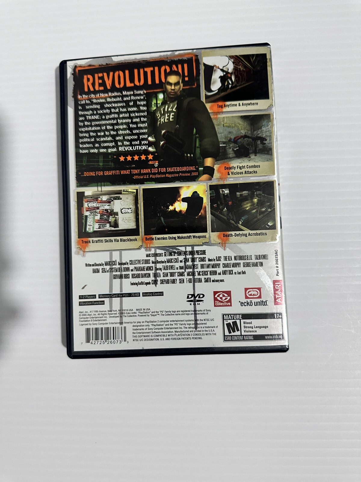 Marc Ecko's Getting Up: Contents Under Pressure PlayStation 2 Ps2 CIB ...