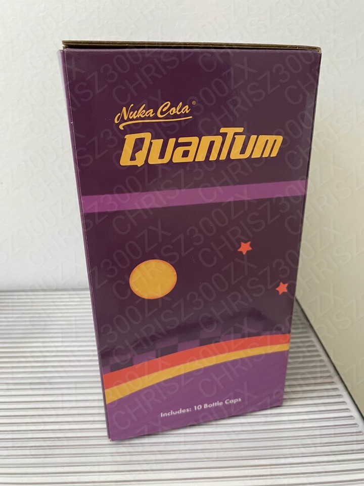 Fallout Nuka Cola Quantum Glass Bottle + 10 Bottle Caps Rocket Replica ...
