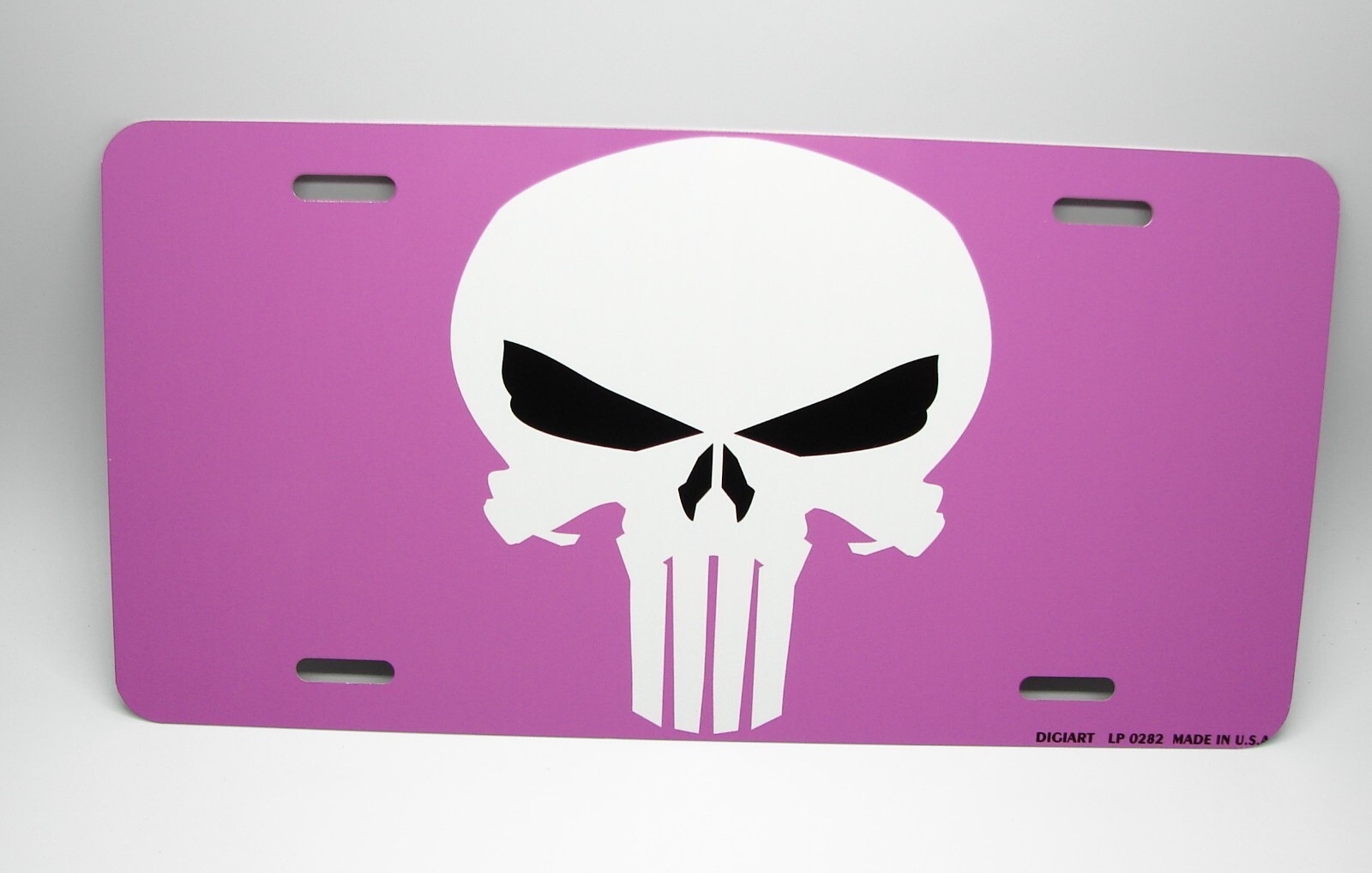 PINK SKULL METAL CAR LICENSE PLATE AUTO TAG | eBay