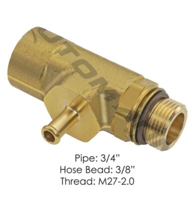 Tee Fitting 3/4in NPT x M27 x 3/8in Part # V386040, 177.884126M27 | eBay
