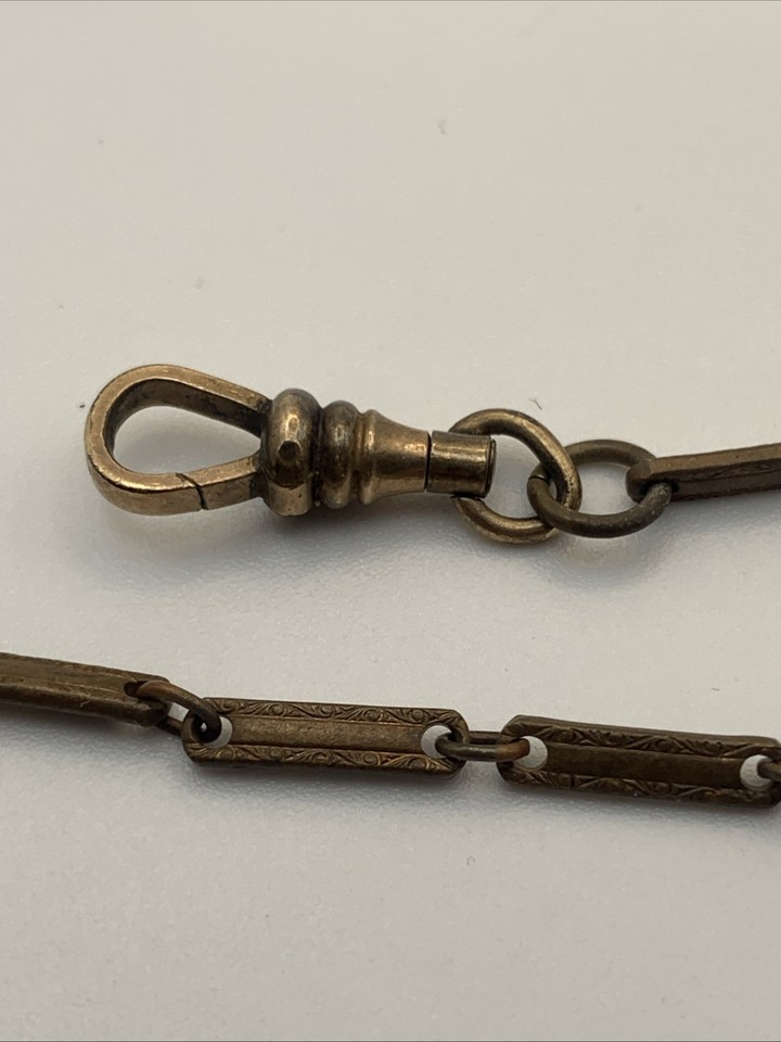 Antique 16" Pocket Watch Fob Bar Link Chain Deco Bates & Bacon | eBay