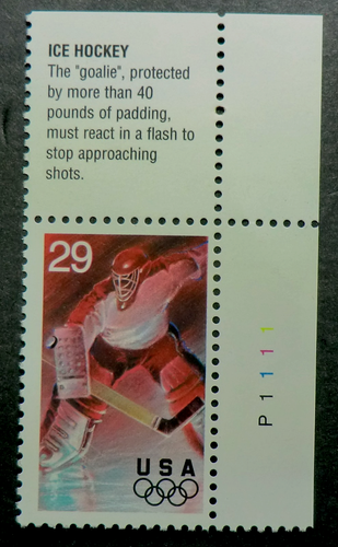 2811 MNH 1994 29c Ice Hockey Goalie PNS Olympic games Winter Olympics ...