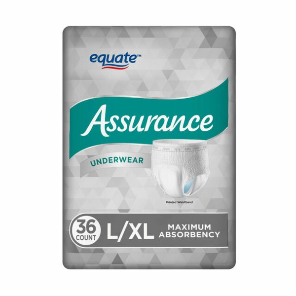 Assurance Men's XL Disposable Underwear with Odor Guard - Pack of 36 ...