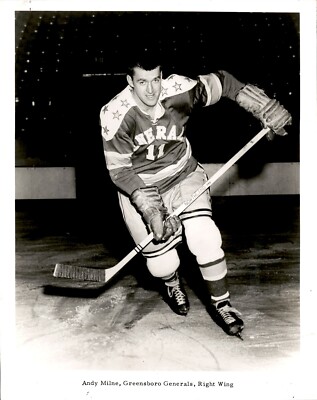 PF5 Original Photo ANDY MILNE 1959-60 GREENSBORO GENERALS EHL HOCKEY ...