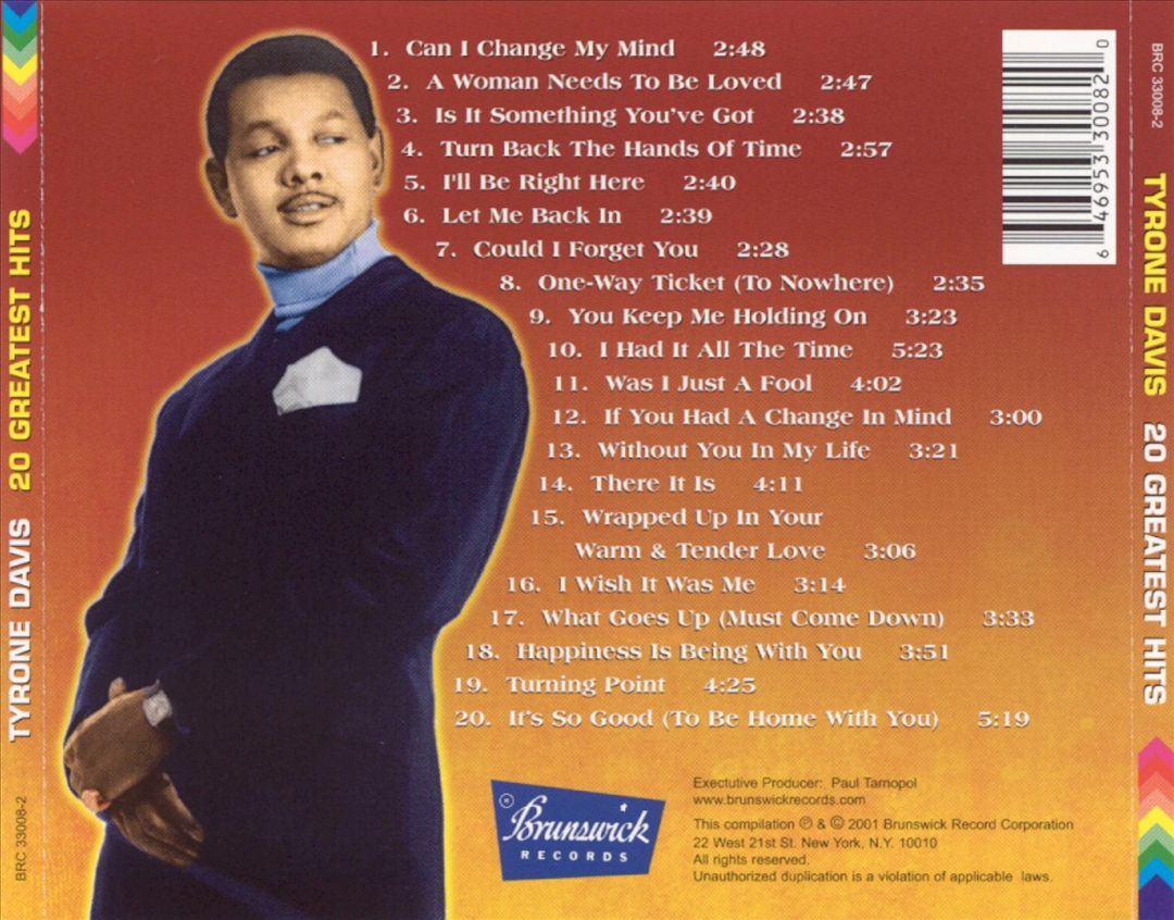 TYRONE DAVIS - 20 GREATEST HITS NEW CD 646953300820| eBay