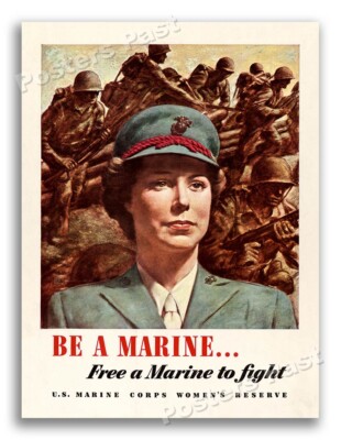 1943 “Be a Marine” WWII Women's Marine Corps Reserve Recruiting War ...