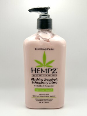 HEMPZ BLUSHING GRAPEFRUIT & RASPBERRY CREME HERBAL BODY MOISTURIZER ...