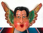Mexican Folk Art Carved Wood Angel Cacheton Bust Wall Hanging Colonial ...