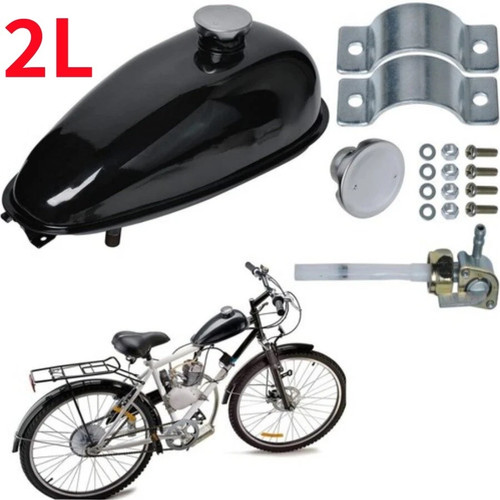 2L Metal Fuel Petrol Tank W/Cap For 80cc 66cc 49cc Motorized Bicycle ...