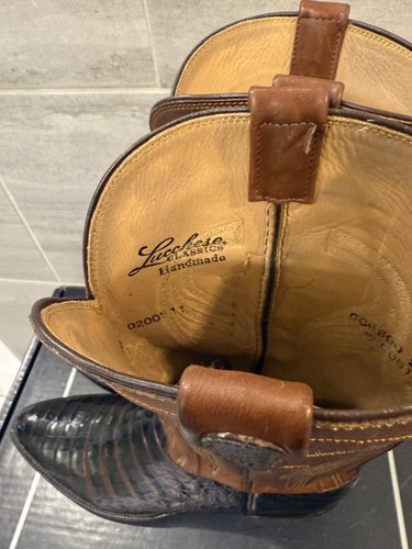 LUCCHESE CLASSICS HANDMADE EXOTIC BERRY BROWN NILE CROCODILE COWBOY ...
