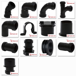 Polypipe 32mm Push Fit Waste Pipe Fittings in Black (actual size 34mm ...