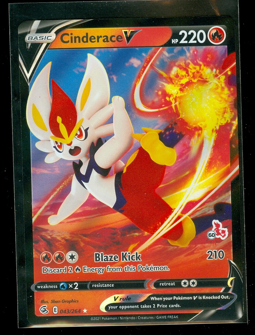 Pokemon CINDERACE V 043/264 Fusion Strike - BATTLE ACADEMY 2022 RARE ...