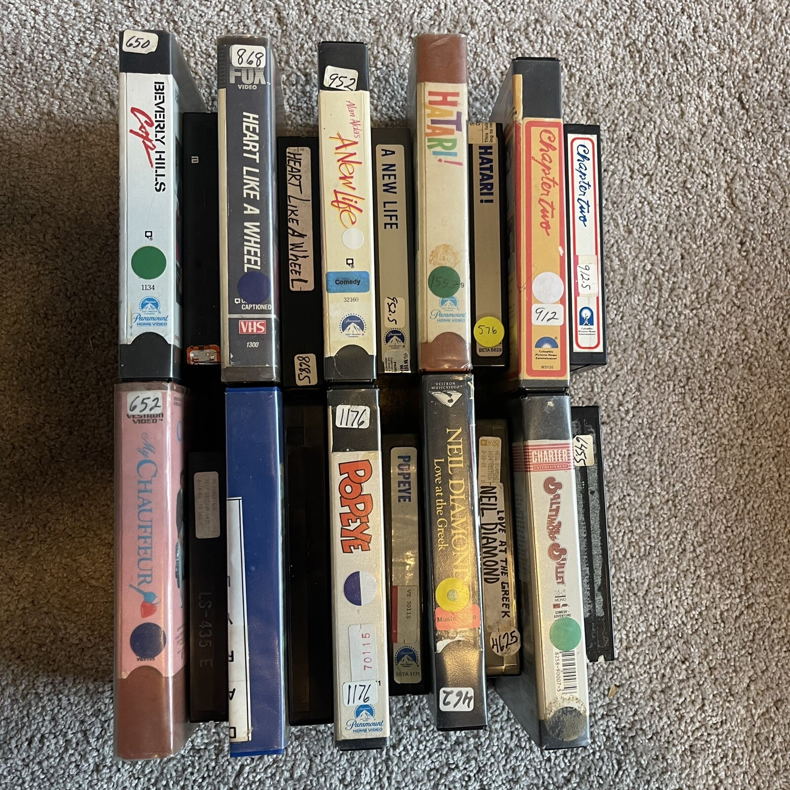 Bundle Lot of 9 BETAMAX BETA MOVIES “ONE VHS” Popeye Beverly hills cop ...