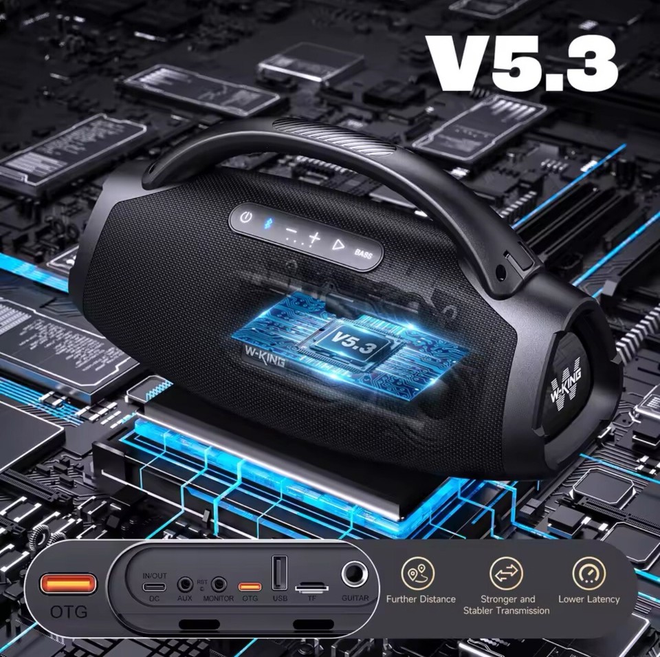 W-KING 300W Peak Portable Bluetooth Party Speaker Boombox With Smart EQ ...