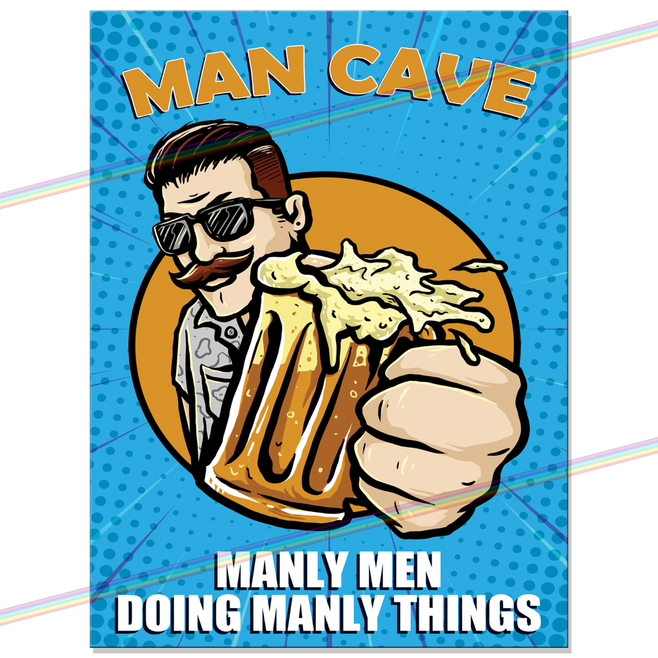 MANLY MEN Metal Signs Man Cave Home Bar Shed Patio Pub Garage Poster ...