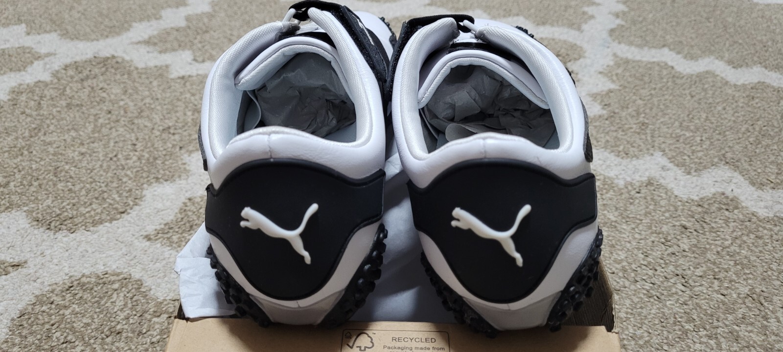 PUMA MOSTRO COLLECTOR LEATHER WHITE & BLACK HOMME EU42 US9 UK8 | eBay