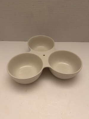 Nora Fleming White Pearl Dot Retired Triple Dish Stoneware For Mini | eBay