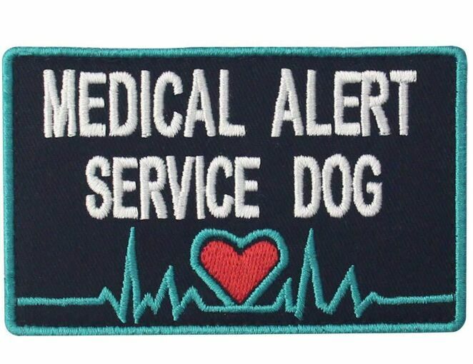 Service Dog Medical Alert Patch Embroidered Badge Fastener Hook & Loop ...