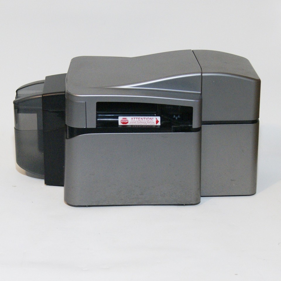 Fargo DTC1250e Duplex ID Card Printer with Ribbon Adapter & Supplies ...