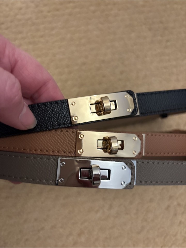 3 x Adjustable fit anysize Leather Postman Lock Belts Black / Tan ...