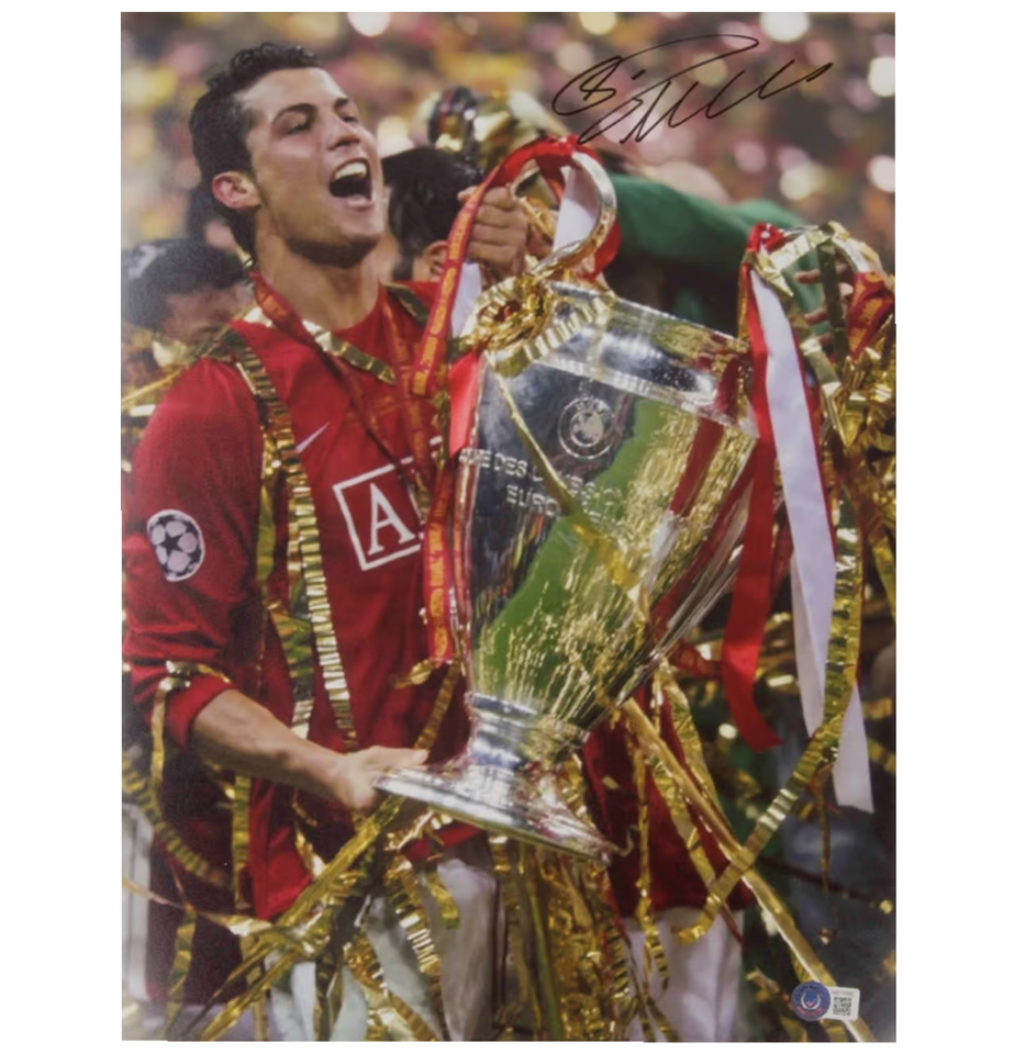 Cristiano Ronaldo Signed Man Utd Soccer Print Size 12″ x 16″ with ...