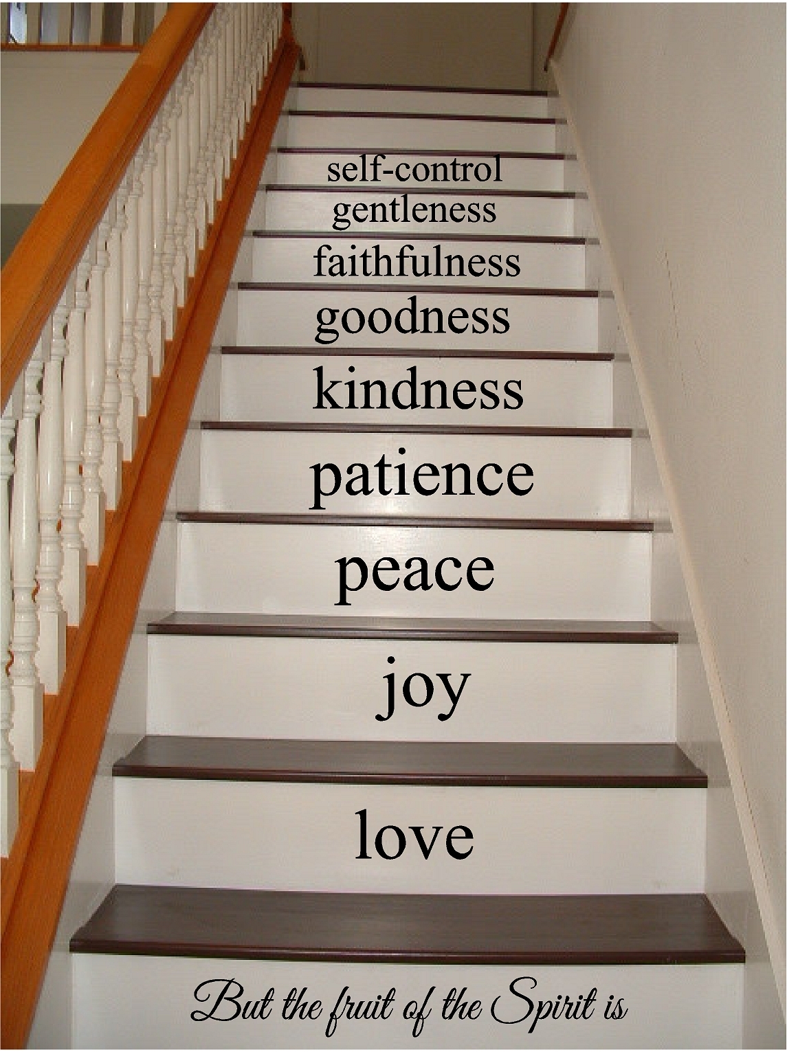 Fruit of the Spirit Large Stairs Vinyl Decal Stickers lettering Fancy ...
