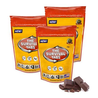 The survival tabs 72 food tabs chocolate emergency supplement exp 2045 ...