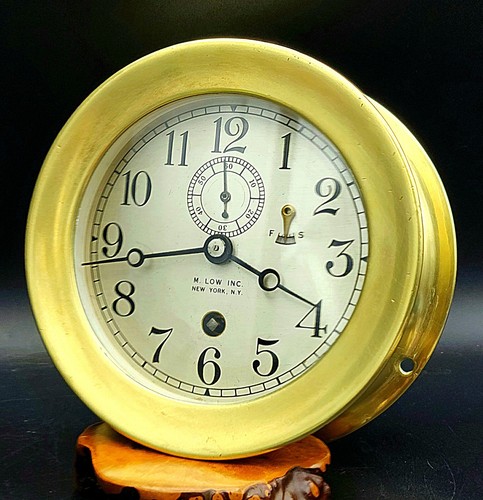 Rare Antique CHELSEA WW1 Brass Ships Clock 6" Dial U.S. Navy Circa 1910 ...
