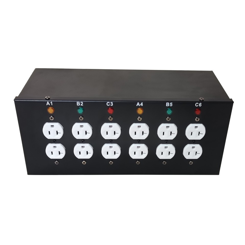Power Distro 6 Channel Distributor Box for Stage DJ Lighting Party ...