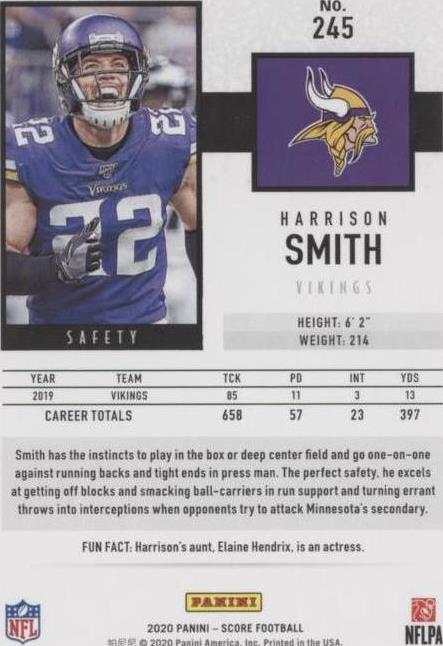 2020 Score Harrison Smith #245 for sale | eBay