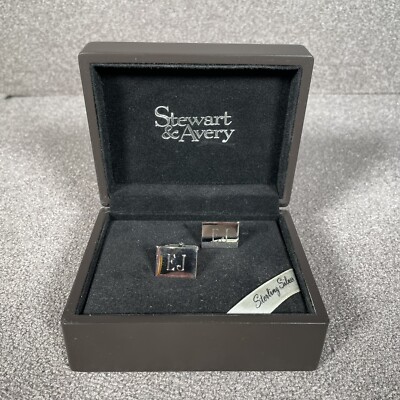 Stewart & Avery Cufflinks Sterling Silver Monogram EJ | eBay