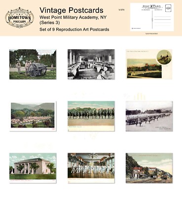 West Point Military Academy NY (Series 3) Lot of 9 Rare Antique Repro ...