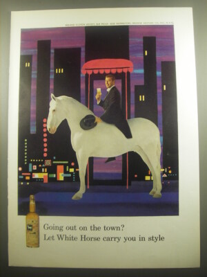 1959 White Horse Scotch Ad - Going out on the town? Let White Horse ...