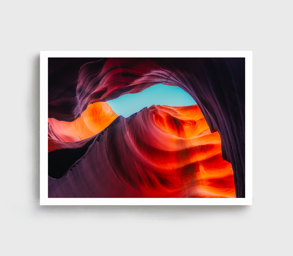 Wave Cave Print, Sky & Cave Wall Art, Wave Cave Framed Beach Wall Art ...