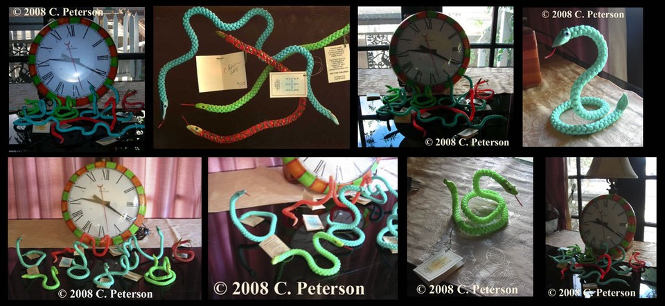 ARTIST "Snake Clock" 2004 with 8 wire-bead snakes WINDOW DISPLAY ...