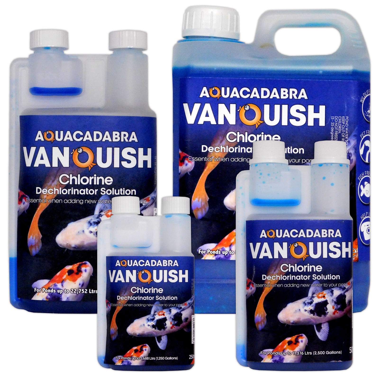Vanquish Pond Dechlorinator Chlorine Tap Safe Water Solution Fish ...