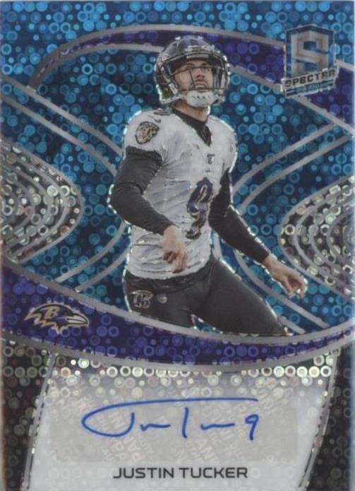 2021 Panini Spectra - Signatures Justin Tucker #SIG-JT Neon Blue Prizm ...