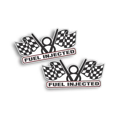 2X Fuel Injected Injection Engine Decal Sticker for Performance Muscle ...