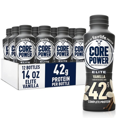 Core Power Elite High Protein Shake, Chocolate, 42g Bottle, 14oz, 12 ...
