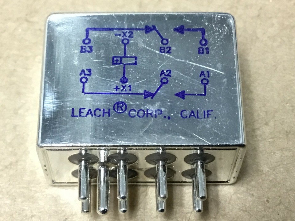 (1 PC) LEACH M83536/1-019M Relay DPDT 5A 28VDC 500Ohm Socket X-A1A-300M ...