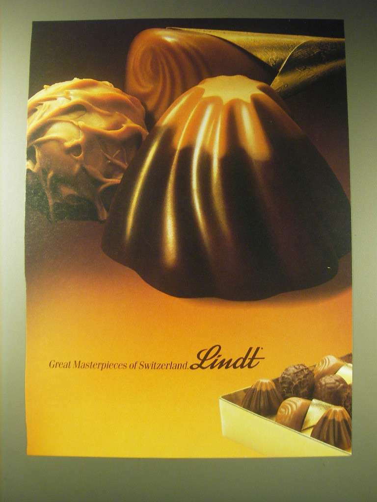 1989 Lindt Chocolate Ad - Great masterpieces of Switzerland Lindt | eBay