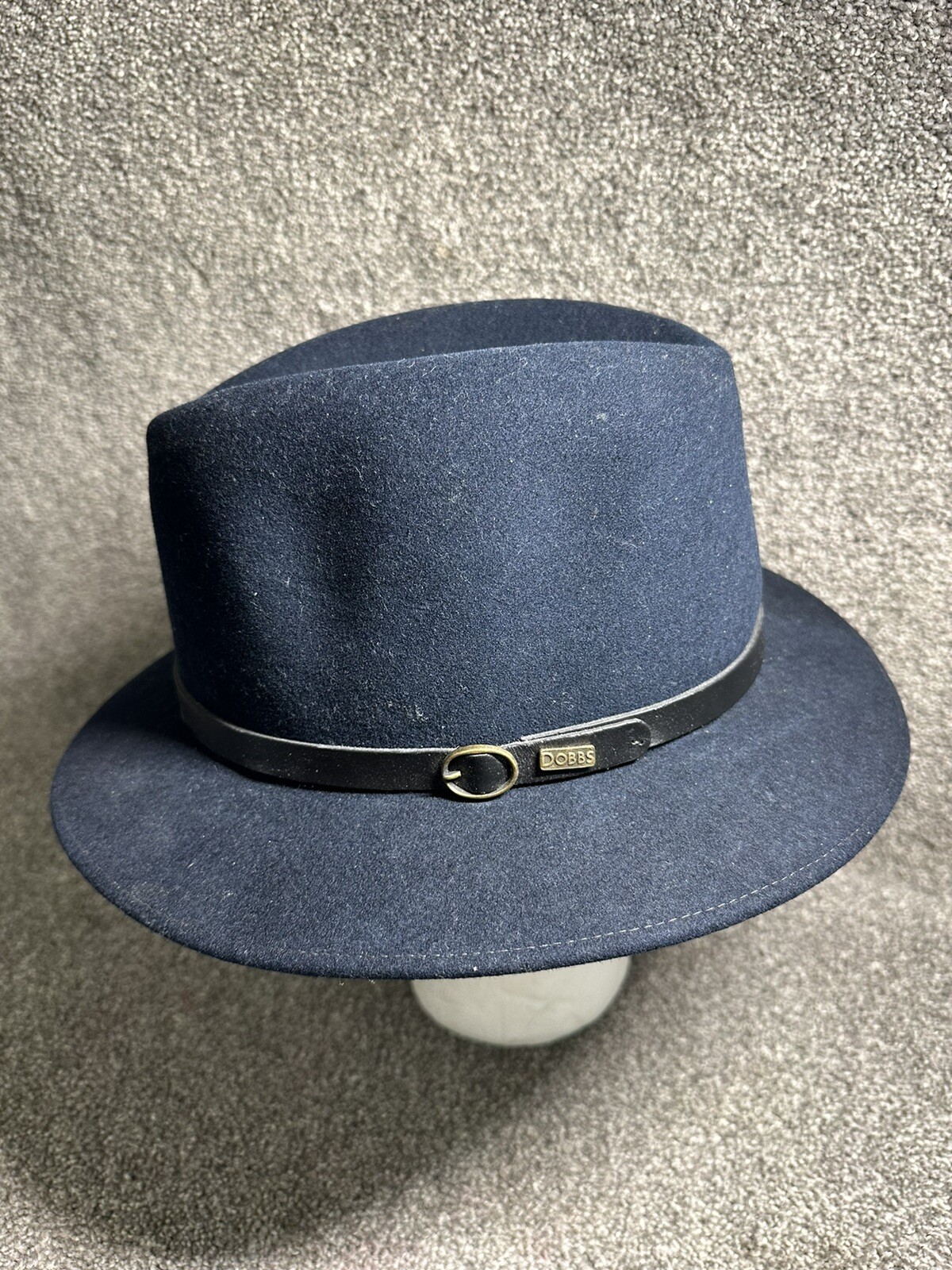 Vintage Dobbs Fedora Hat Fifth Avenue NY Navy Blue Mare Wool Felt Band ...