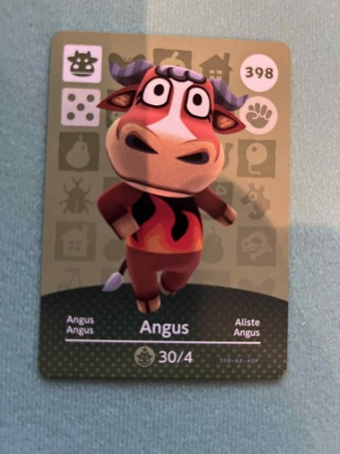 Carte Amiibo Animal Crossing 398 Angus | eBay